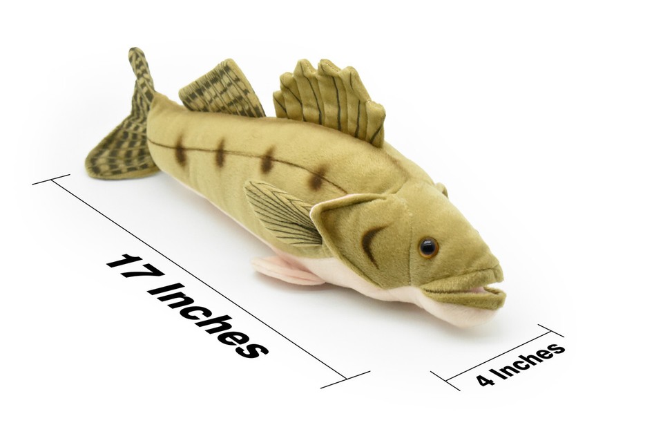 Plush Walleye, Realistic Stuffed Fish, Soft, Toy, Pillow, Gift, 17 ...