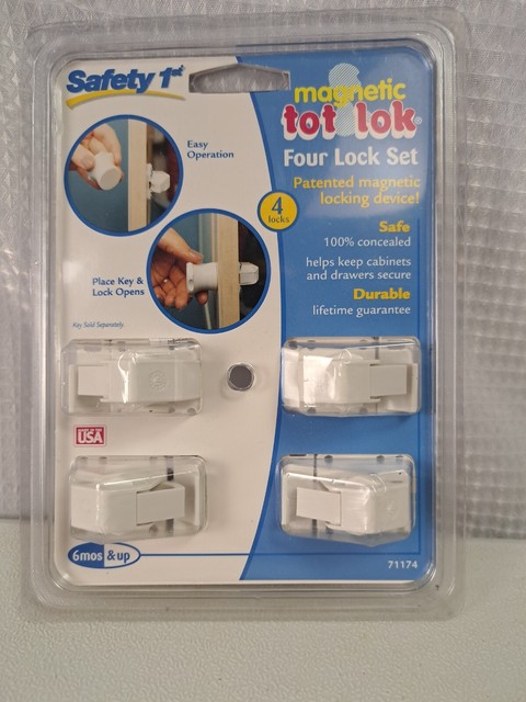Safety 1st Magnetic Tot Lok Four Lock Set 71174 6mos and up 4 Locks for ...