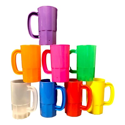 8 Mugs Hold 14 Ounces Made in USA Mix of Colors Great For Kids Non ...