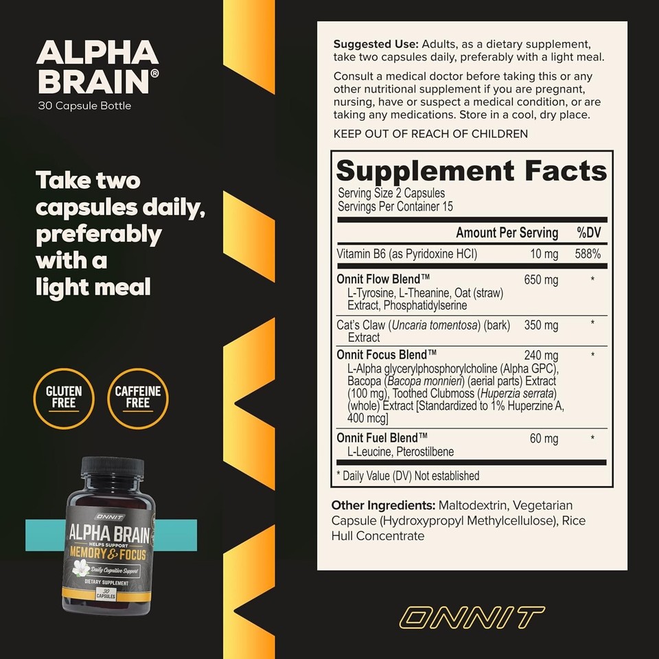 Onnit Alpha Brain Memory & Focus Capsules - 30 | eBay