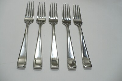 5 Oneida MODA Dinner Forks 8" Stainless 18/10 Glossy Silverware ...
