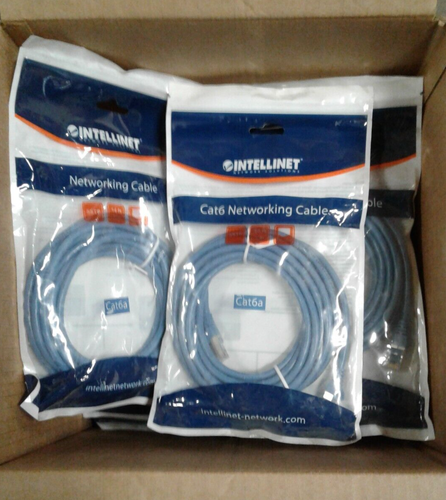 Intellinet Cat6A Patch Cable S/FTP, 14 ft., Blue, Molded - Sealed - Lot ...