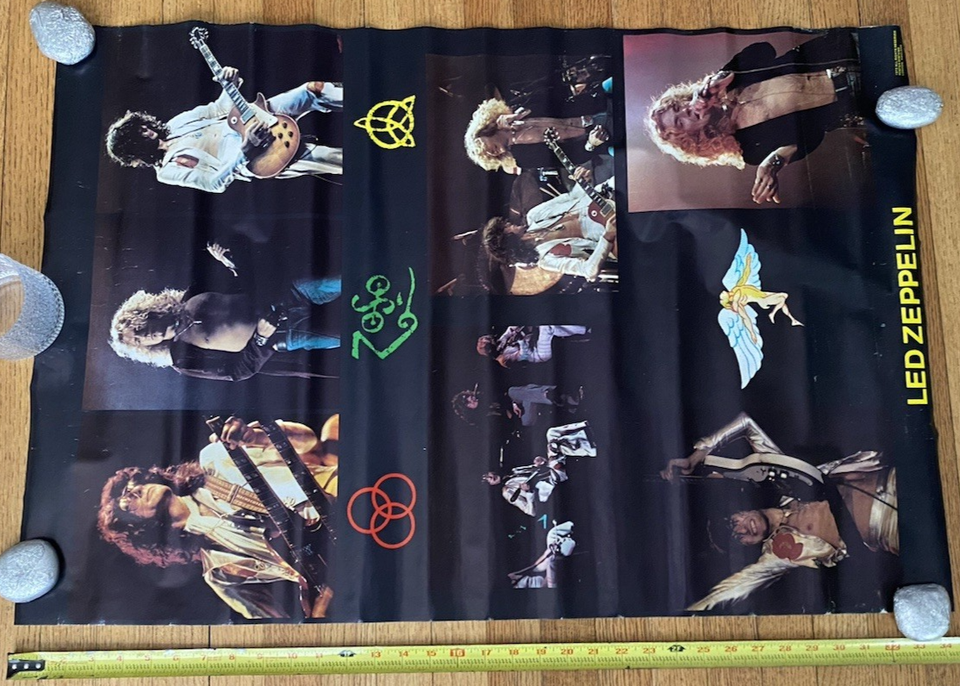 Vintage Led Zeppelin Collage 1972 Poster 23" x 35" Made In UK #2 | eBay