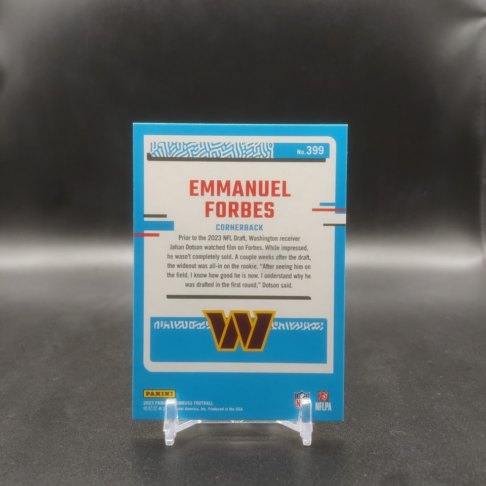 2023 Donruss Emmanuel Forbes RC Rated Rookie #399 Washington Commanders ...