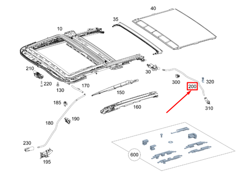 MERCEDES-BENZ GLS X167 Rear LH Sunroof Water Drain Hose A1677850400 NO ...