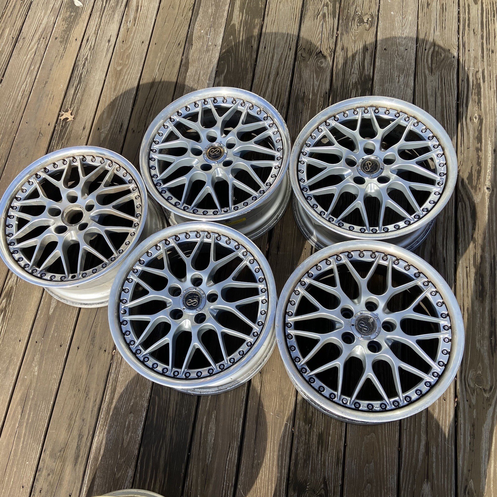 17x8 Enkei Aegis Mesh JDM Wheels 3pc +37 Hi Disk 5x112 VW AUDI Wheels ...