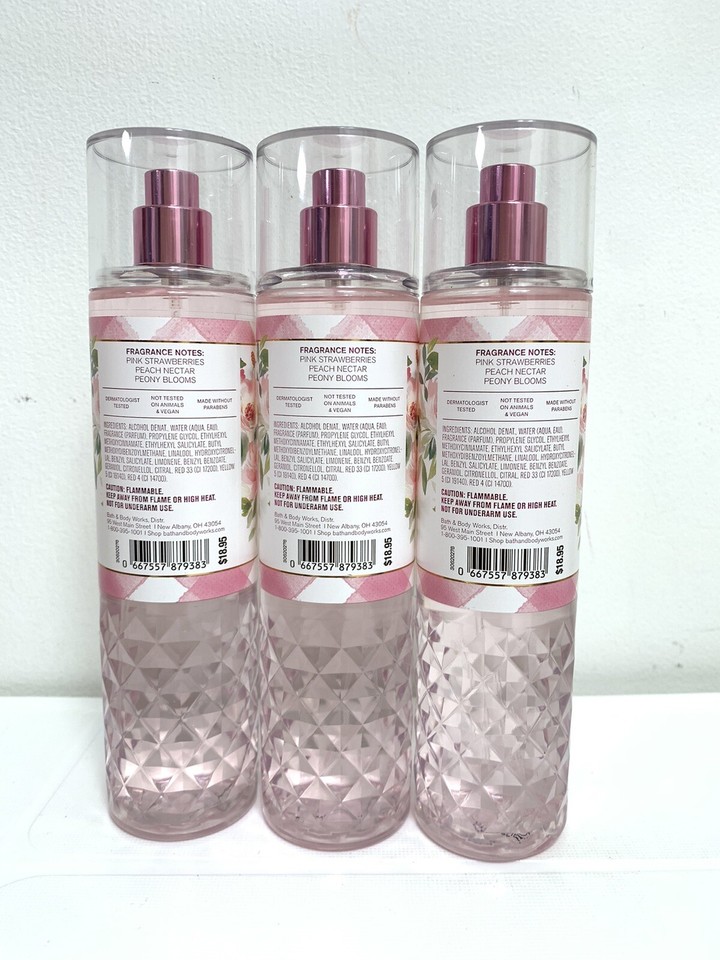 3PC Bath & Body Works Gingham Gorgeous Fine Fragrance Body Mist Spray ...
