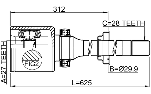 Inner Cv Joint Right 27X29.9X28 For Land Rover Lr002618, Lr006707 ...