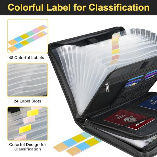 26 Pockets Accordion File Organizer - Fireproof Expanding File Folder ...