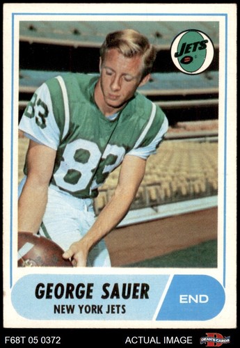 1968 Topps #13 George Sauer Jets Texas 6 - EX/MT F68T 05 0372 | eBay