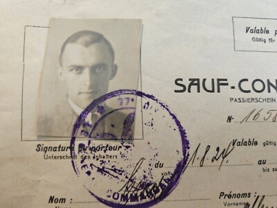 Org 1924 POST WWI SAUF-CONDUIT SAFE Photo France Munich GERMAN Passport ...