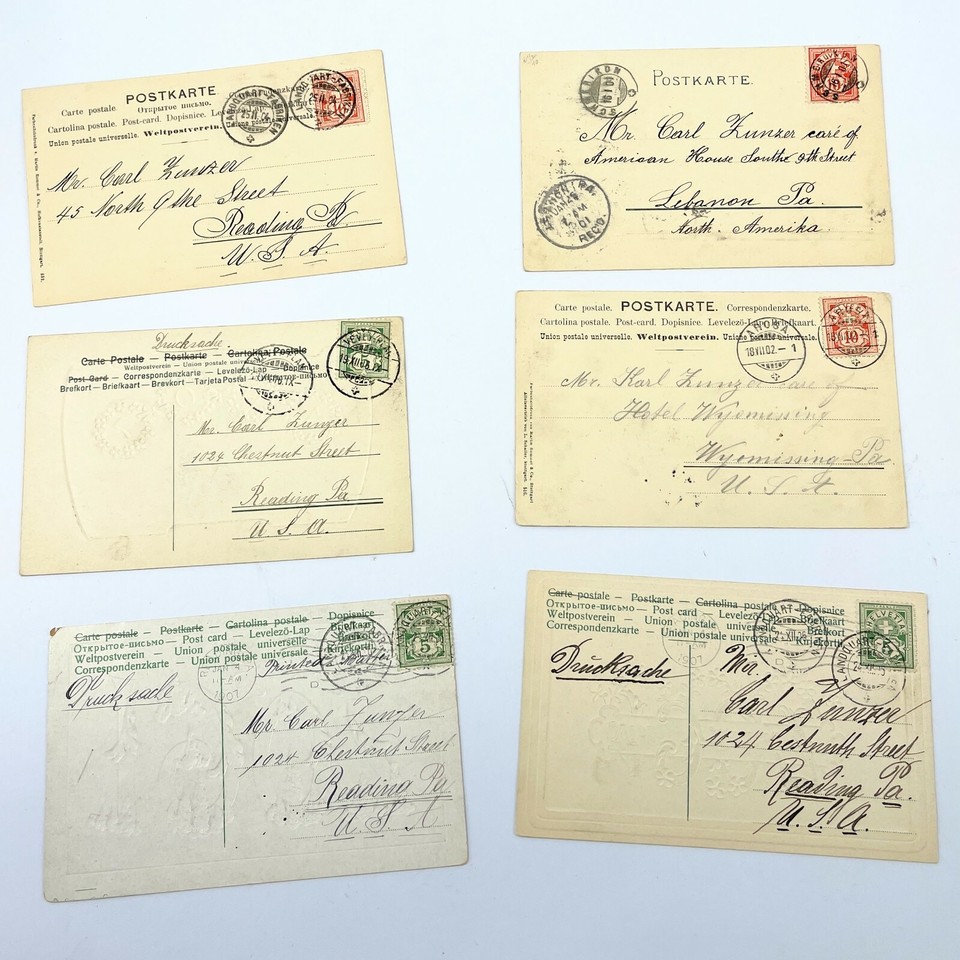 1907 Postcards New Year Greeting Germany PM Postcard Lot of 6 | eBay