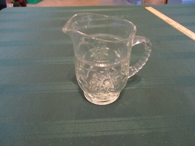 Vintage Anchor Hocking Small Pitcher with Star & Starburst Pattern ...