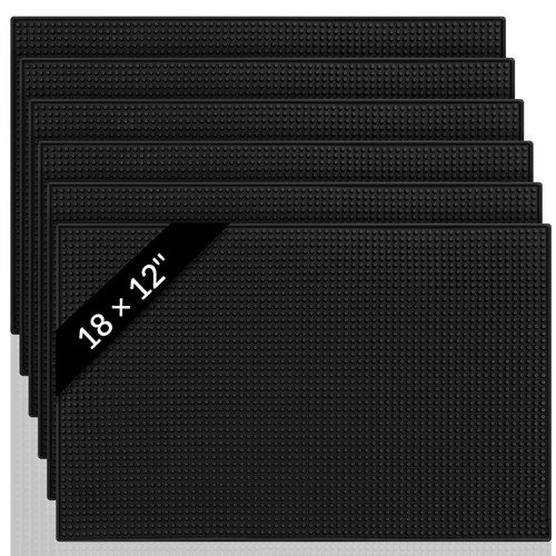 6 Pcs Bar Mat for Countertop 18 x 12 Inch Non Slip Cocktail Rubber ...