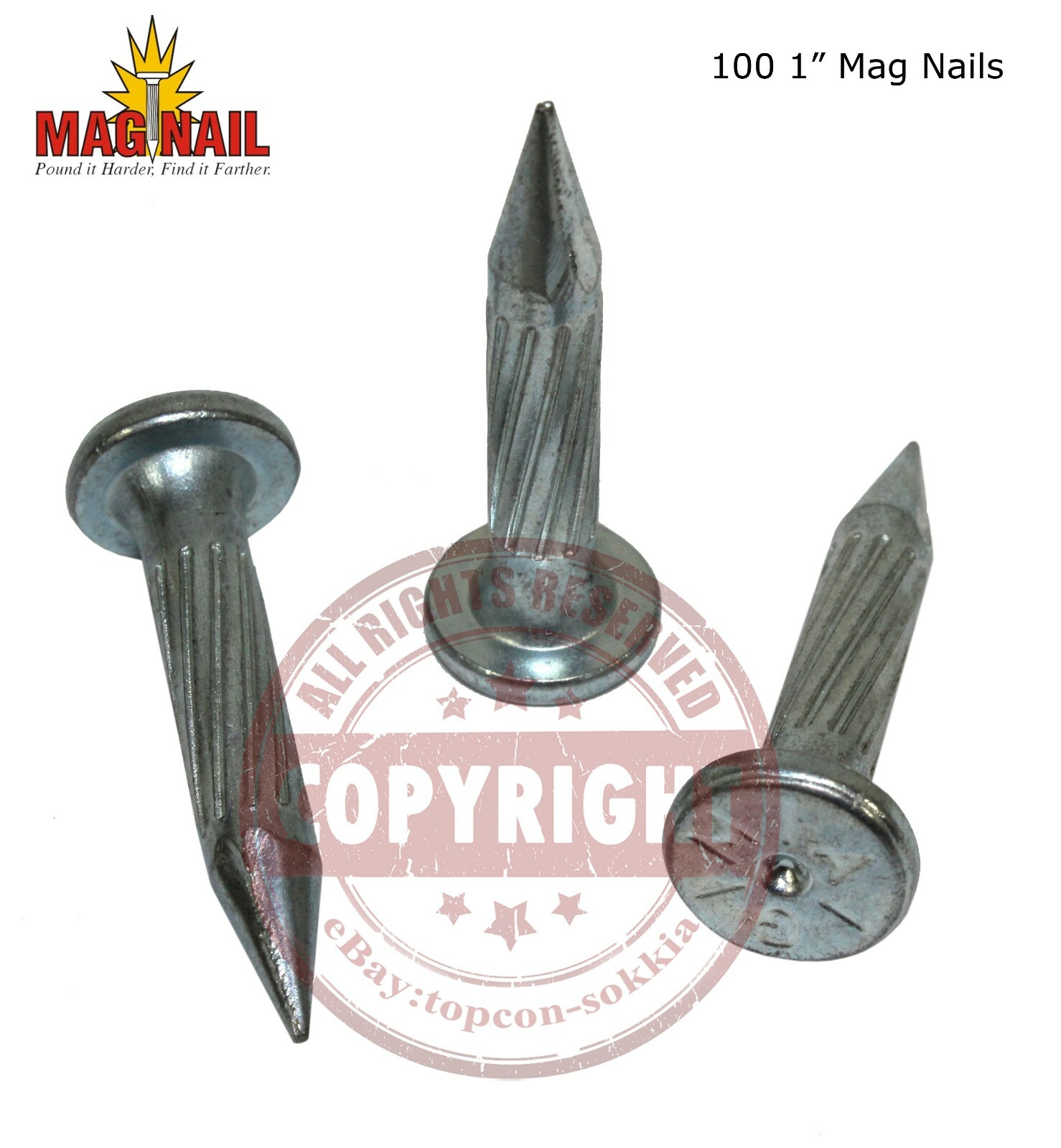 MAG NAILS 1" SURVEYORS,PROPERTY,CONTROL,SURVEYING,BOUNDARY,SURVEY,GPS ...