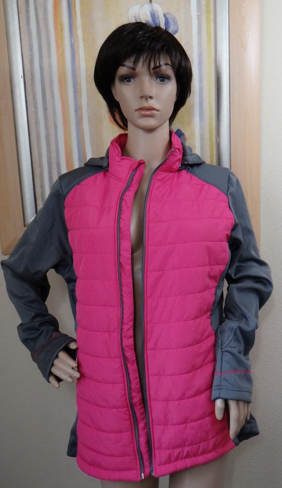 MAGELLAN OUTDOORS black/gray or pink w hood Soft Shell Jacket,M,L ...