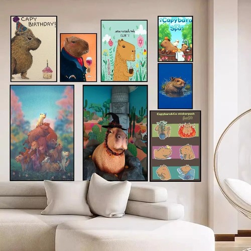 capybara Anime Posters Sticky HD Quality Wall Art Retro Poster No Frame ...