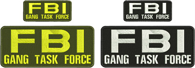 F B I G T F EMBROIDERY PATCH 4X10 AND 2X5 HOOK ON BACK OD GREEN/WHITE ...