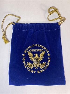 WORLD RESERVE MONETARY EXCHANGE COIN PURSE MONEY BAG 💰 BLUE VELVET MINT ...