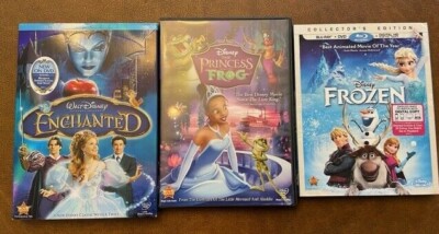 DISNEY Dvd Lot 3 ENCHANTED, PRINCESS & THE FROG, FROZEN | eBay