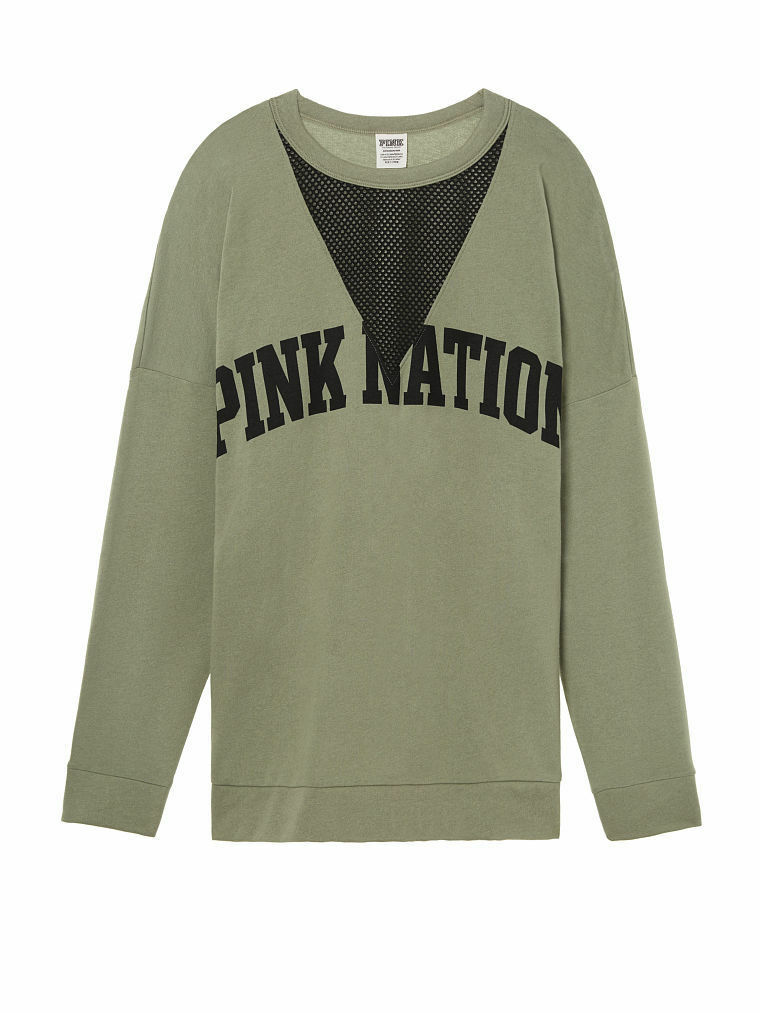 Victoria's Secret PINK NATION Campus Mesh Sweatshirt Limited Edition ...
