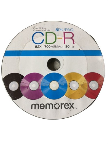 Memorex CD-R 5-Pack Cool Colors 52X 700MB 80 min {D} | eBay