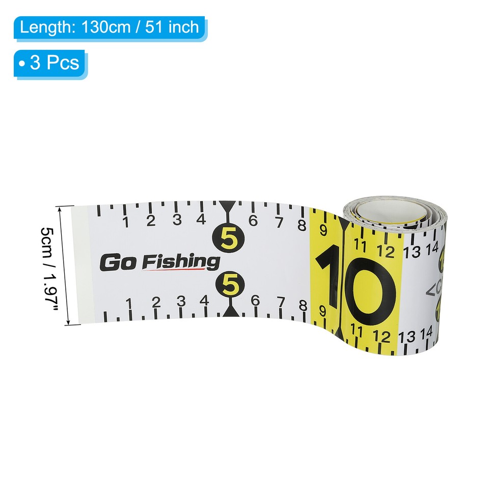 Adhesive Fish Ruler, 3 Pack 51 Inch Fish Measure Sticker for Boat ...