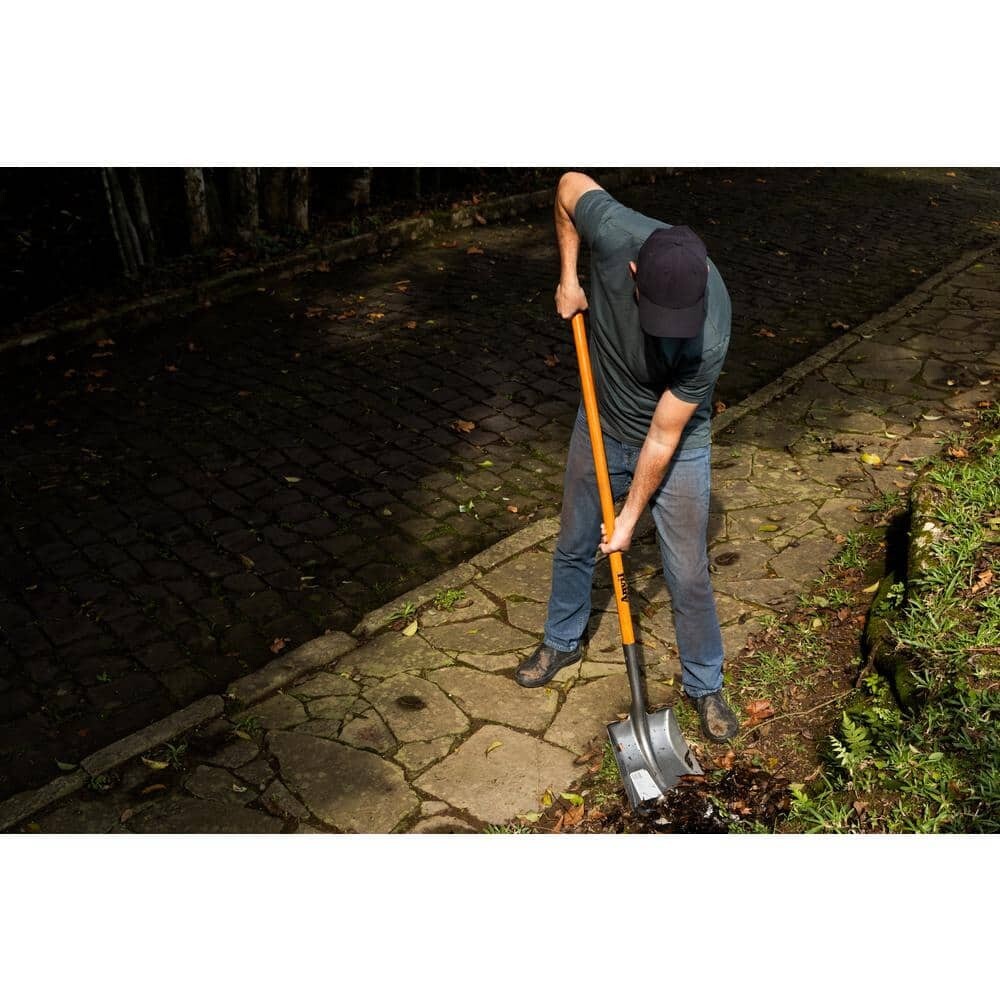 47 in. Wood Handle Carbon Steel Transfer Shovel, Durable Garden and ...