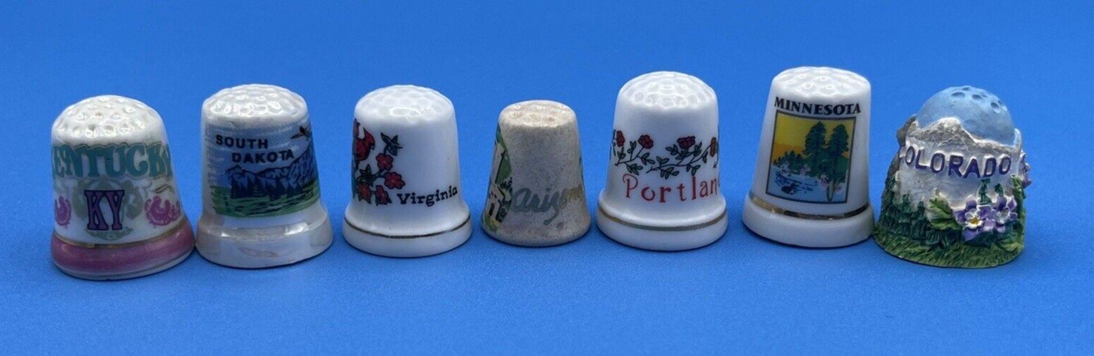 Lot of 7 United States Thimbles Kentucky, Arizona, Colorado, Oregon ...