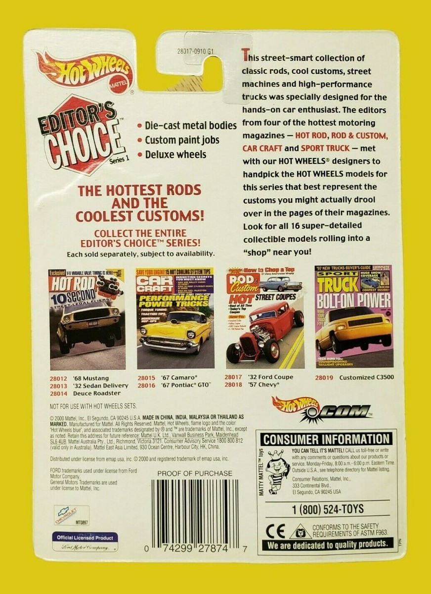VTG. 2000 Hot Wheels '32 FORD COUPE Red & White Editor's VTG. 2000 Hot Wheels '32 FORD COUPE Red & White Editor's