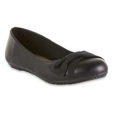 Basic Editions Women's Nadine Black Ballet Flat Shoes 6-7.5 Med or Wide ...
