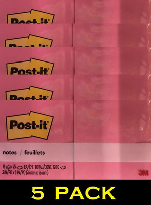 3M Post-it Notes 3x3 in - 16 Pads - 1200 Sheets - Pink Purple Blue ...