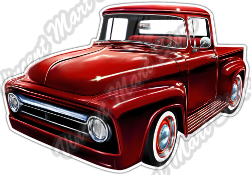 Classic Old Truck Hot Rod Car Antique Retro Bumper Vinyl Sticker Decal ...