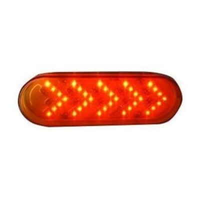 6" Oval Amber Sequential Arrow Mid Turn Light 35 led W/ Grommet ...