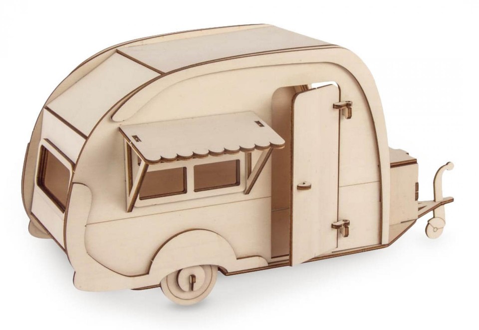 Wood Kit 3D Caravan 40-tlg Nature 14 5/32x5 29/32x7 3/32in New Model ...