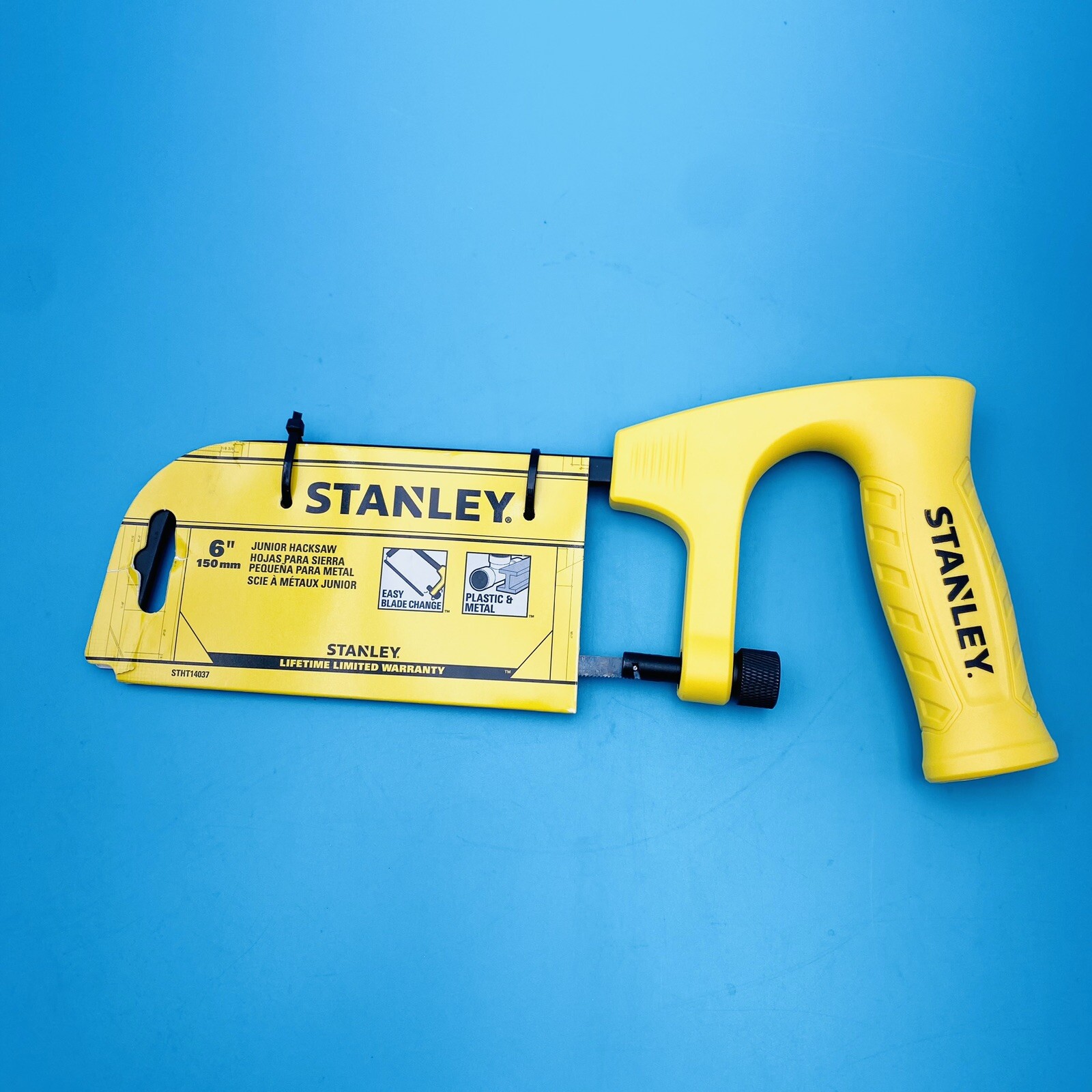 Stanley 6 In. Hack Saw Black & yellow Compact Metal Design Stanley ...