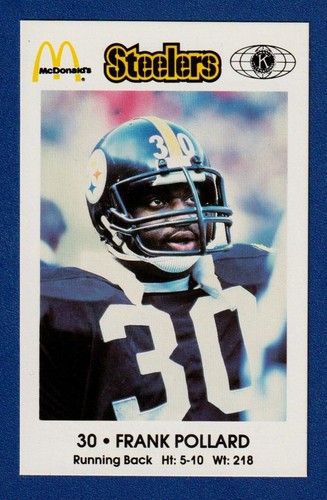 FRANK POLLARD 1984 Steelers Police PROMO Card Pittsburgh Kiwanis Mcdonald's! | eBay
