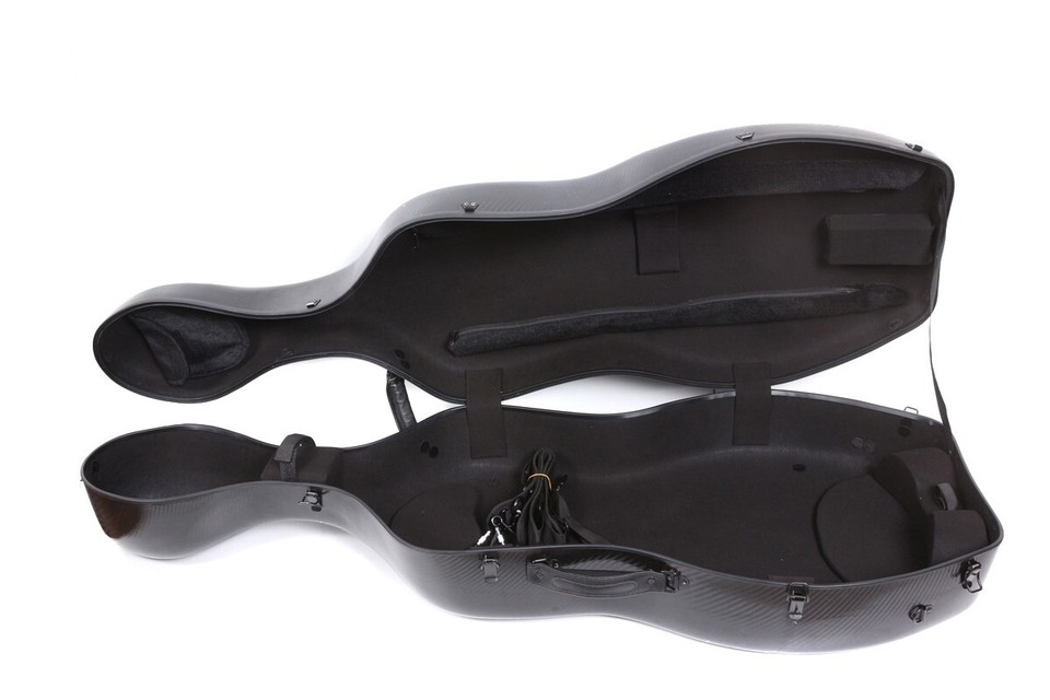 Black Cello Case 4/4 Braided Carbon Fiber Cello Box with Wheels Strong ...