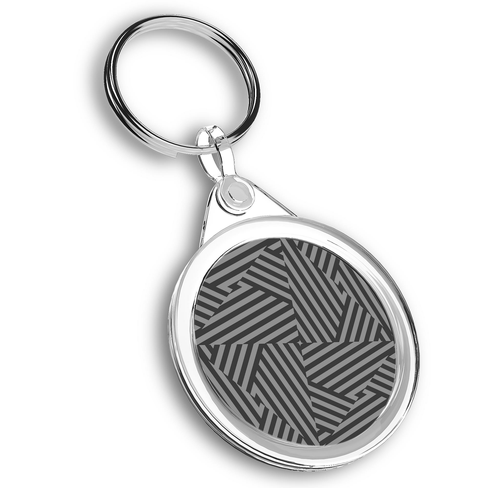 Keyring Circle - BW - Funky 80's Pattern Retro #35626 | eBay UK