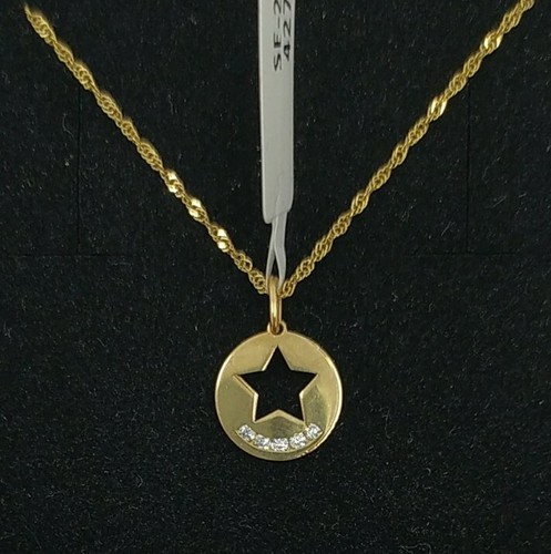 Pendant And Chain Gold 18k 750 Mls . Medal Mini Star 9,9 MM | eBay ...