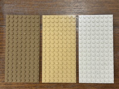 1x Lego base plate Building Board 8 x 16 Studs Brown Tan Beige Cream Or ...