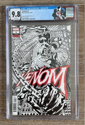 Venom #1 CGC 9.8 1:25 2nd Print Hitch Sketch Variant Venom Label Marvel ...