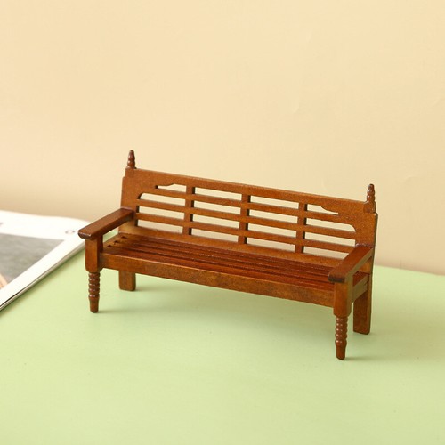 1:12 Dollhouse Miniature Park Bench Backrest Chair Furniture Model ...