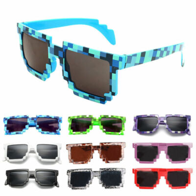 Mosaic 8 Bit Pixel Sunglasses Unisex Glasses Cool Unique Plaid Fashion ...