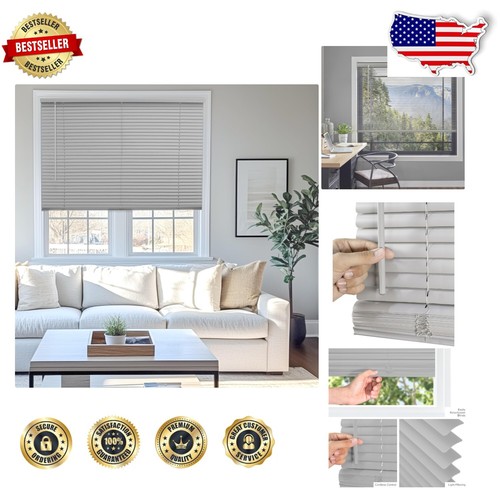 Versatile Cordless Blinds 31.25” W x 48” H – Perfect for Windows ...
