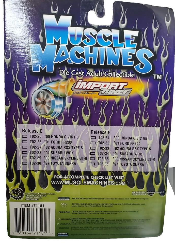 2002 Muscle Machines Import Tuner Series '01 Ford Focus FR200 #T02-26 ...