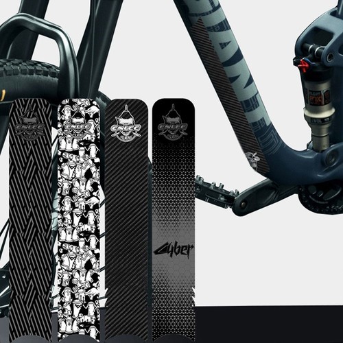 Fiber Pattern Bicycle Protective Film Bike Frame Sticker Chain Guards ...