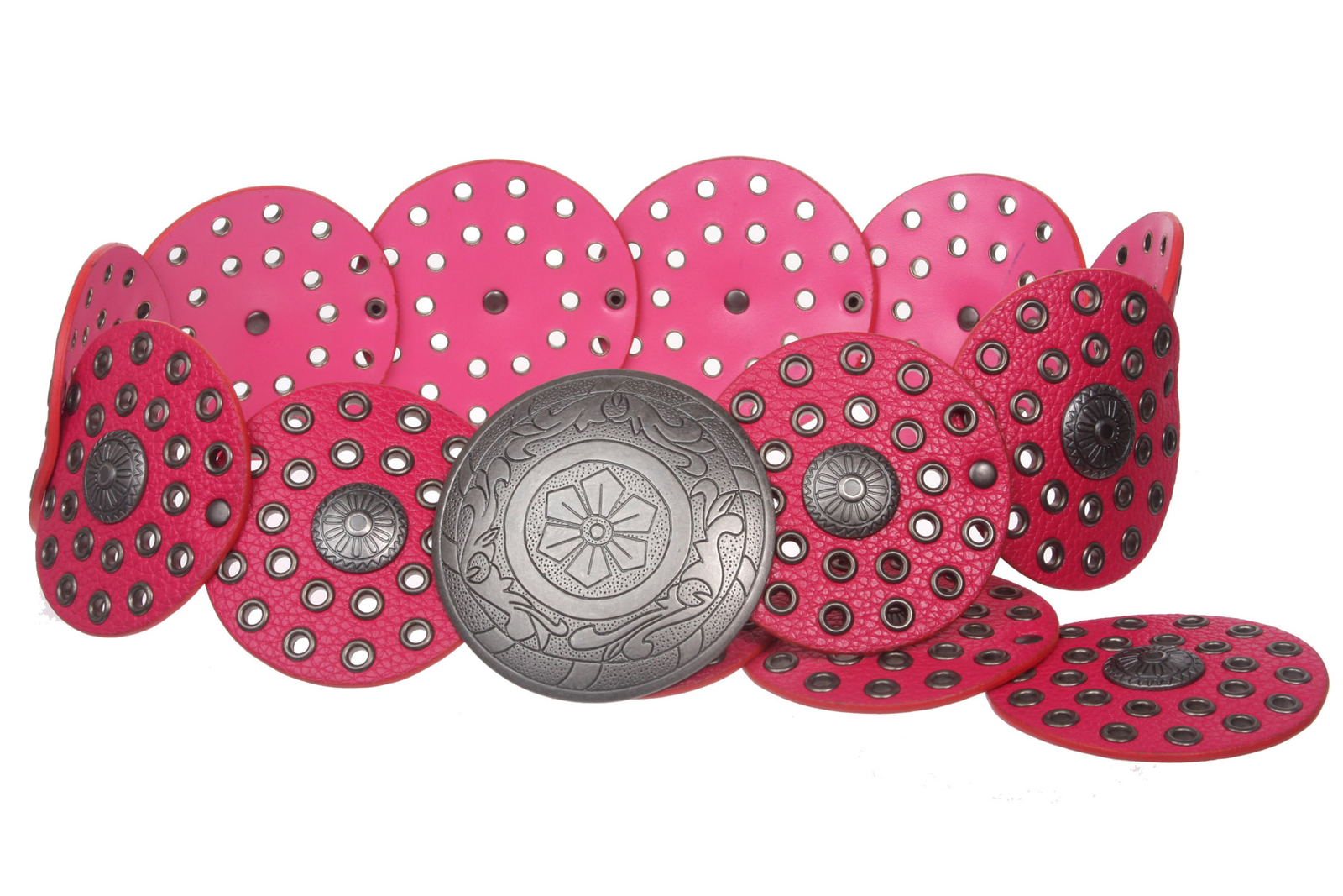 3 1/2" (90 mm) Wide Ladies Wide Boho Disc Concho Leather Belt | eBay