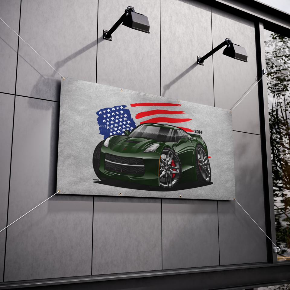 DigiRods Corvette C7 2014 Lime Rock Green Color Cartooon Car Vinyl ...