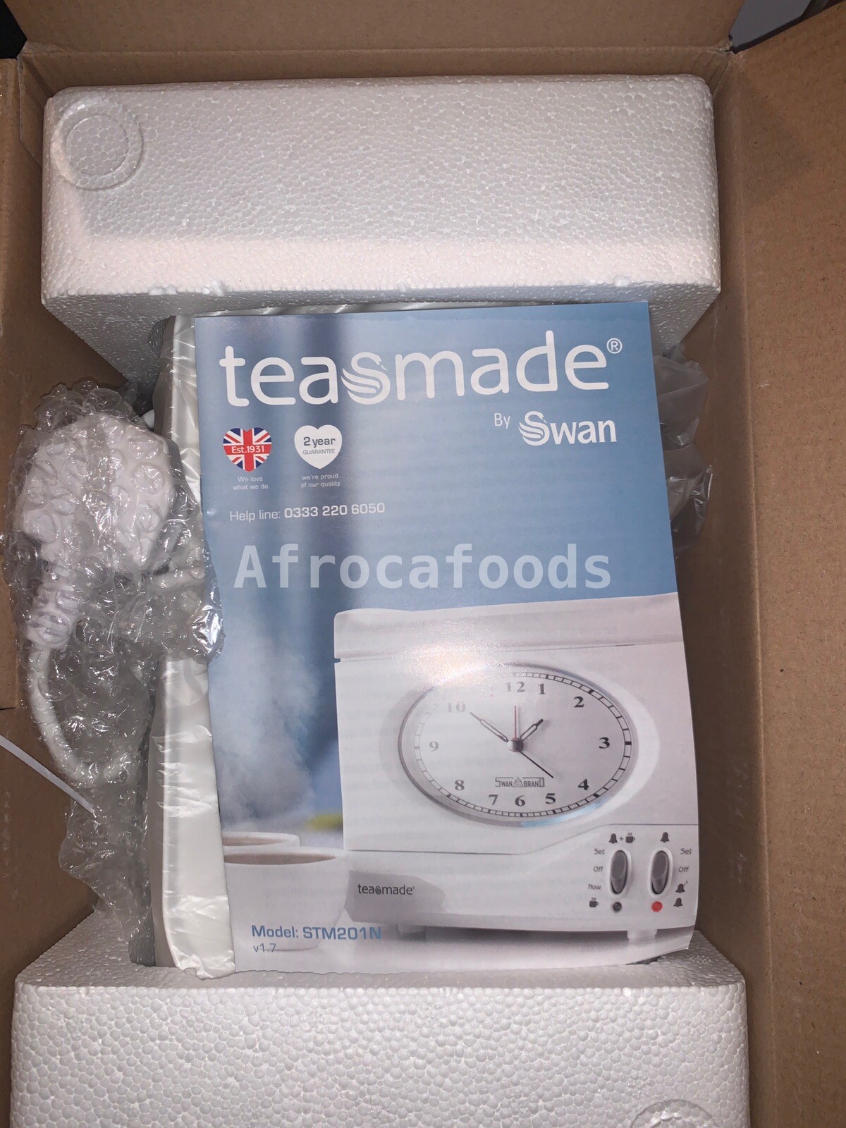 Swan Vintage Teasmade Tea Maker 0.6 Litres White New Retro Kettle ...